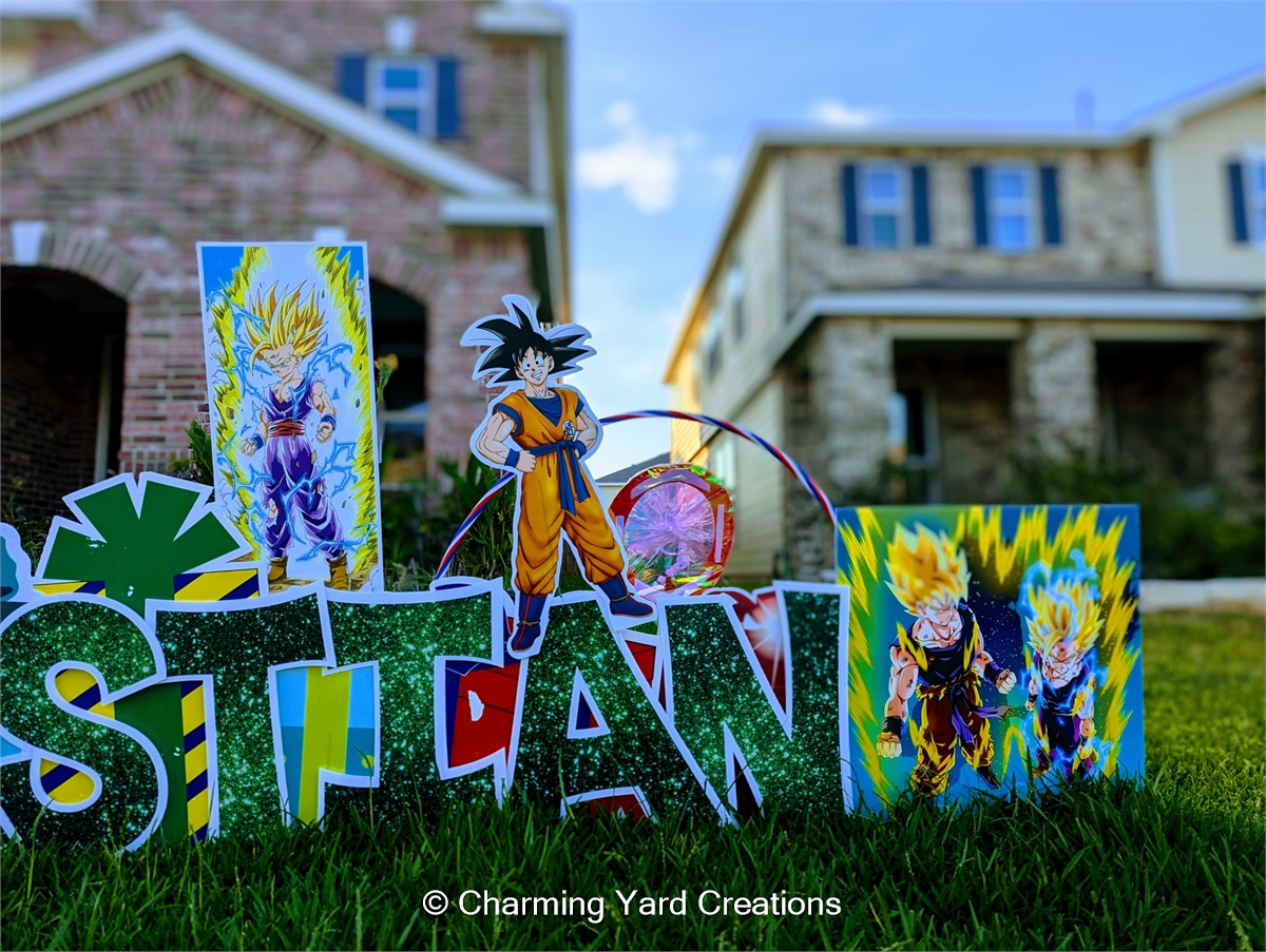 Goku / Dragon Ball Yard Card Greeting - Yard Card Greeting, Flower Wall ...