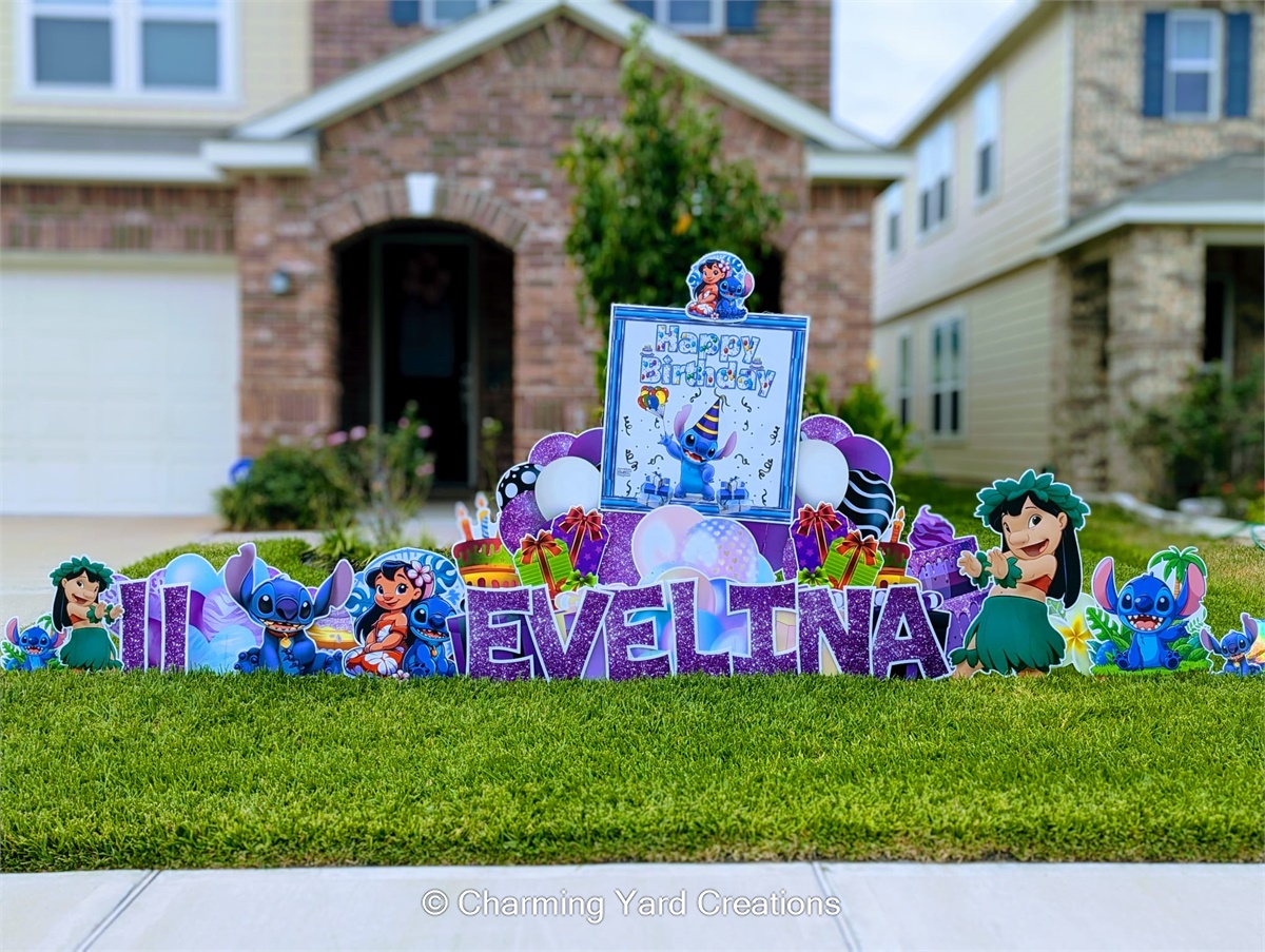 Lilo & Stitch Happy Birthday Yard Card
