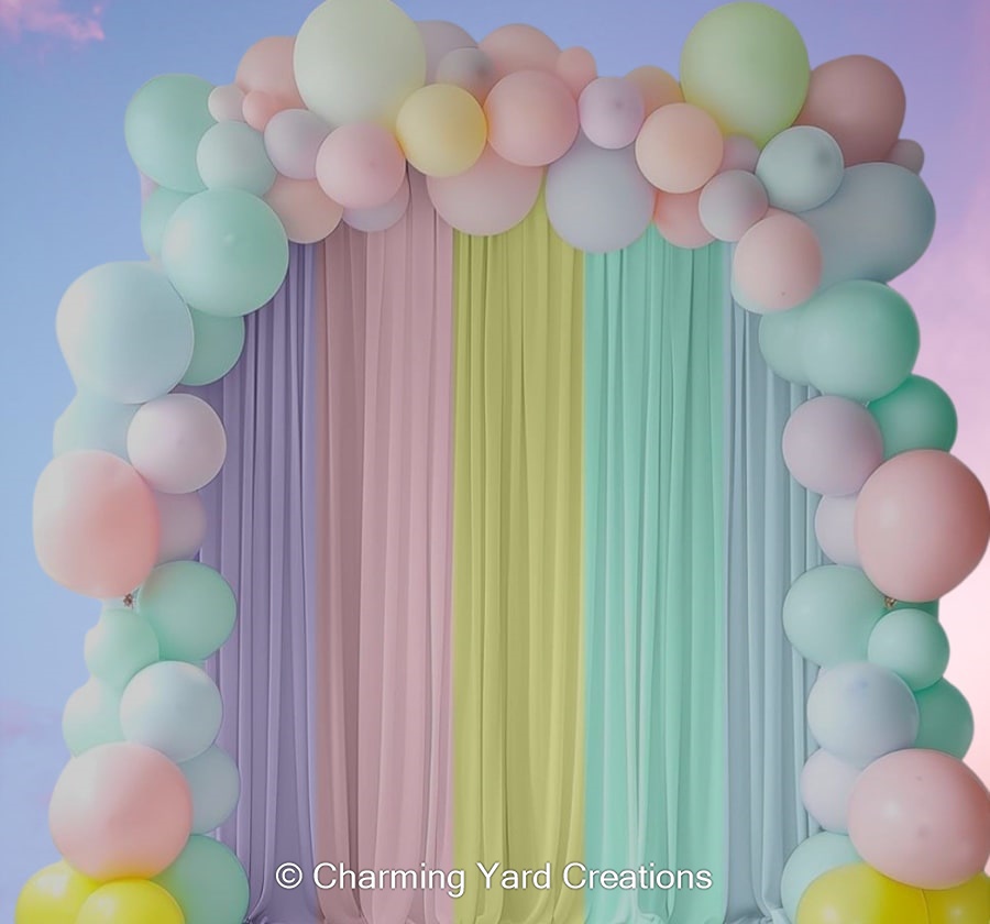 Pastel Rainbow Backdrop/Charming Yard Creations