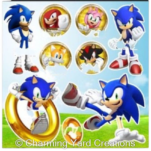Sonic the Hedgehog yard card greeting | Charming Yard Creations | Katy